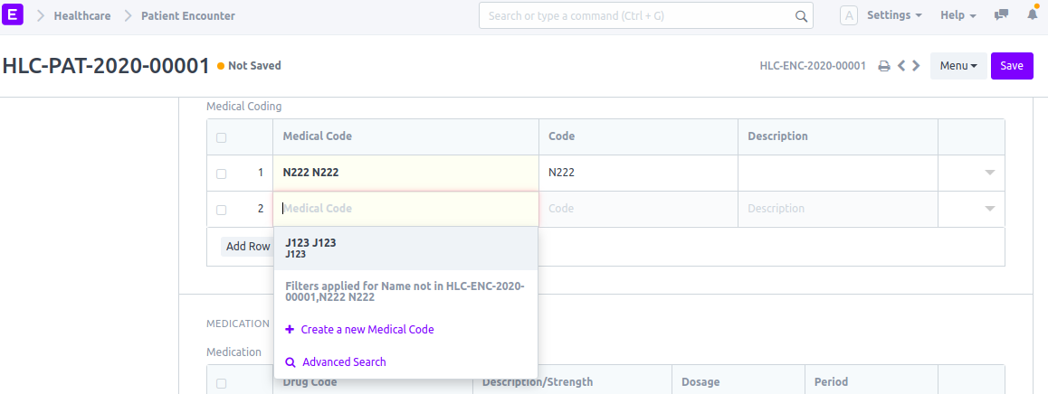 Duplicate Medical Code getting added on Codification Table child table ...