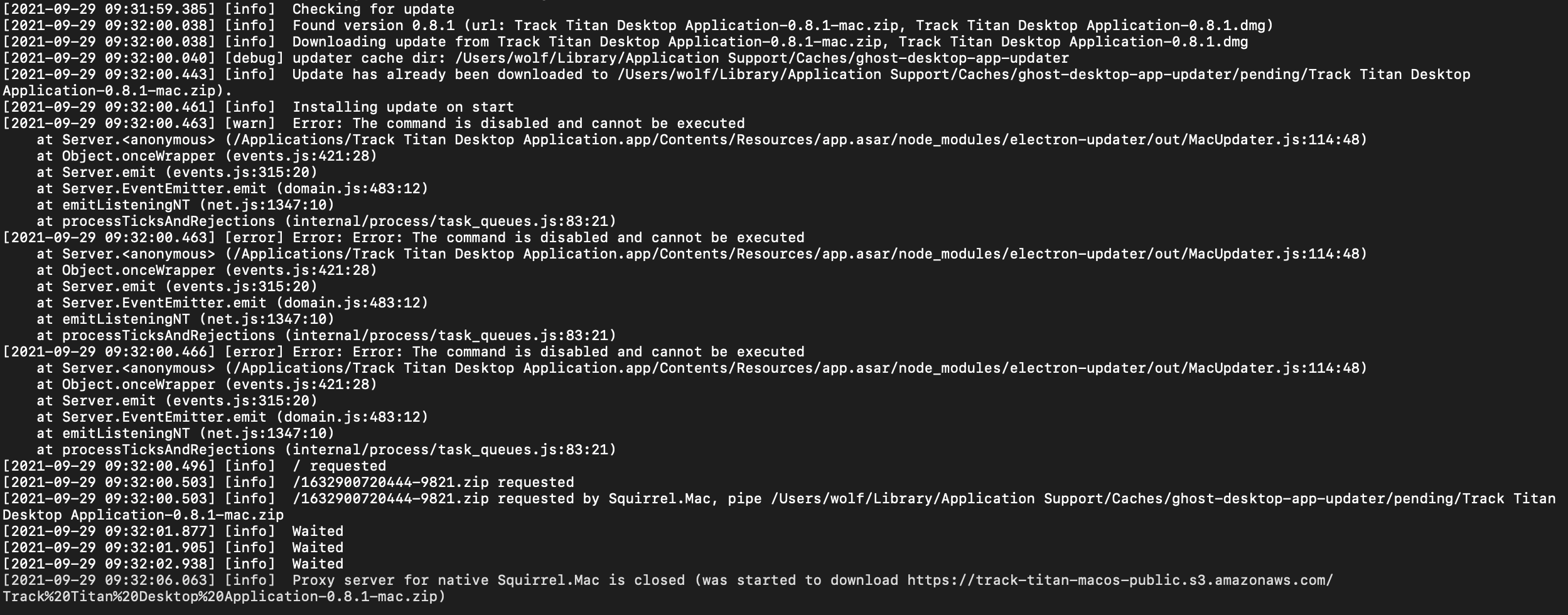 autoUpdater downloads the update but doesn't quit and install on macOs ...