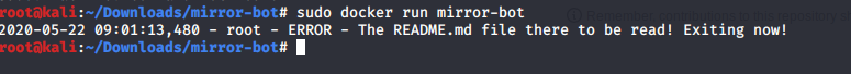 - root - ERROR - The README.md file there to be read! Exiting now! · Issue #89 · lzzy12/python ...