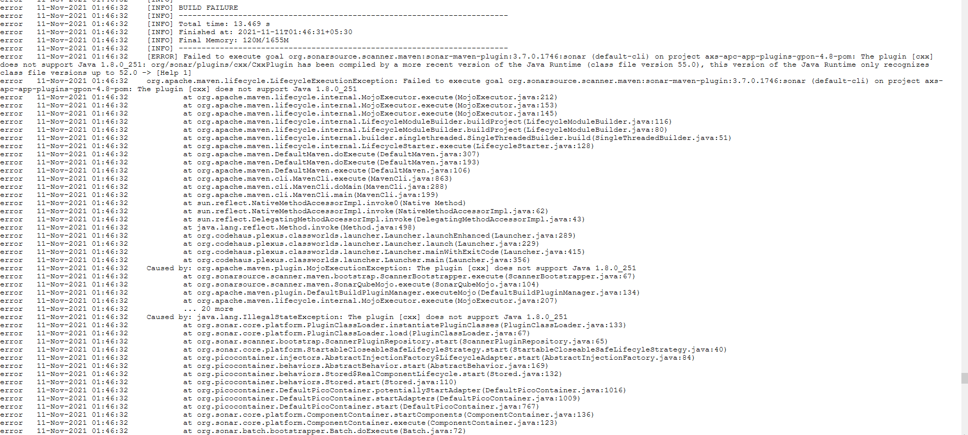 Analysis of Maven project failed due to Sonar-cxx plugin Java error · Issue #2285 ...