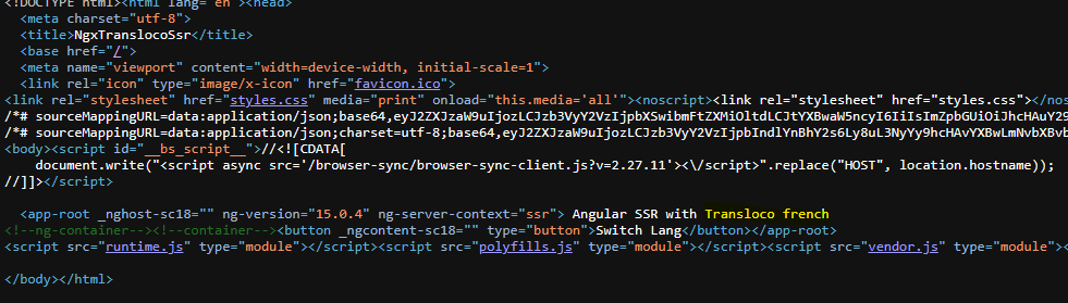 Server Side Rendering (initialNavigation: 'enabledBlocking') seems to stop the module from ...