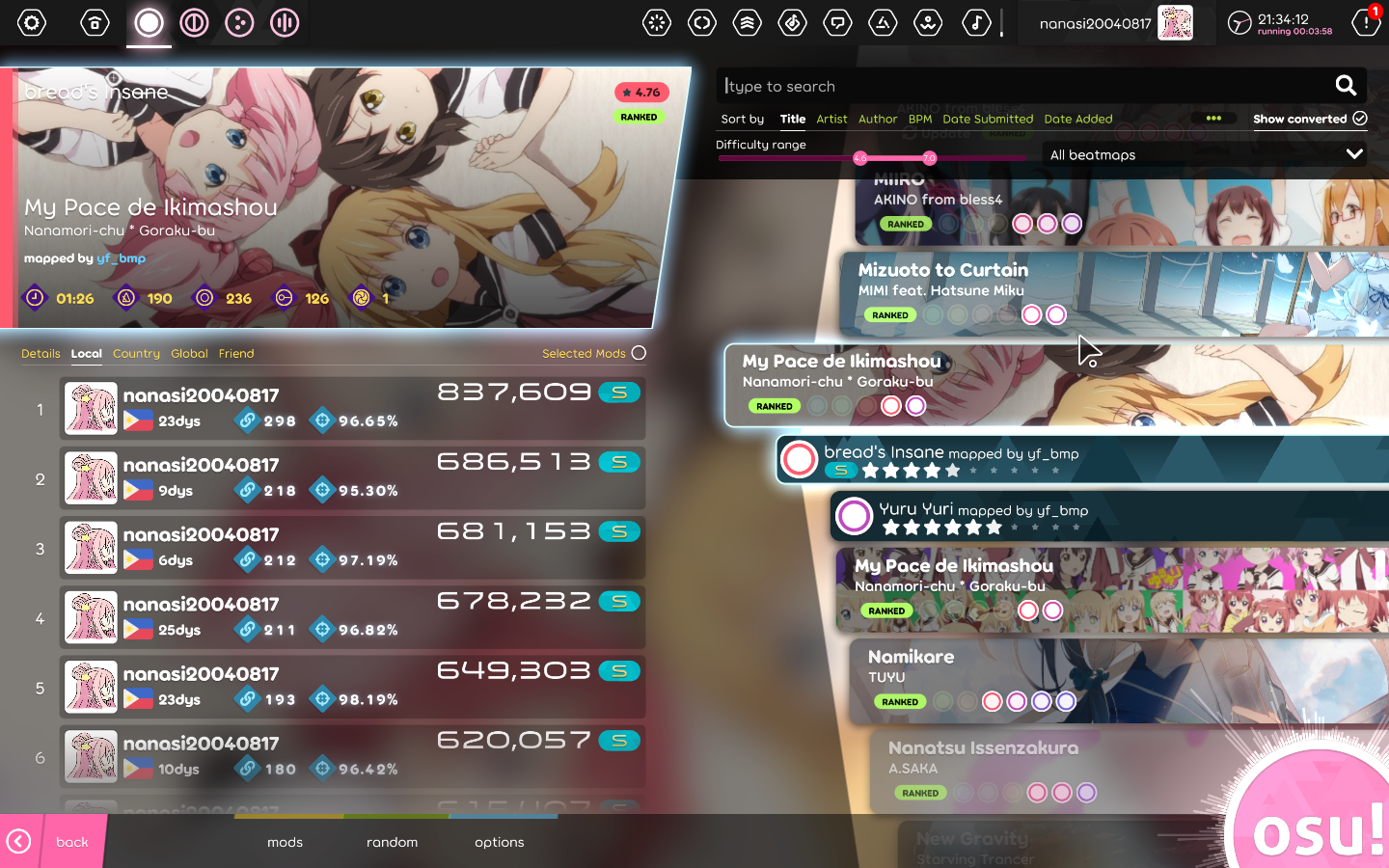 Playing with a beatmap set places it last with beatmap sets with the same title · Issue #21926 ...