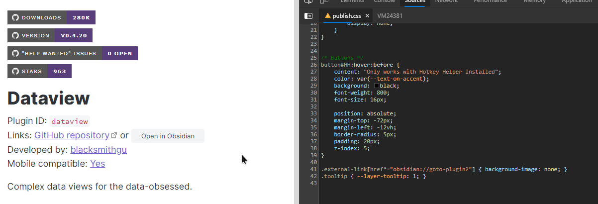 Fix "Open In Obsidian" Button Hover Tooltips by SlRvb · Pull Request ...