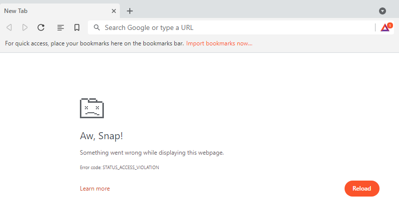 Brave v1.24 failing with Aw , Snap! STATUS_ACCESS_VIOLATION · Issue ...