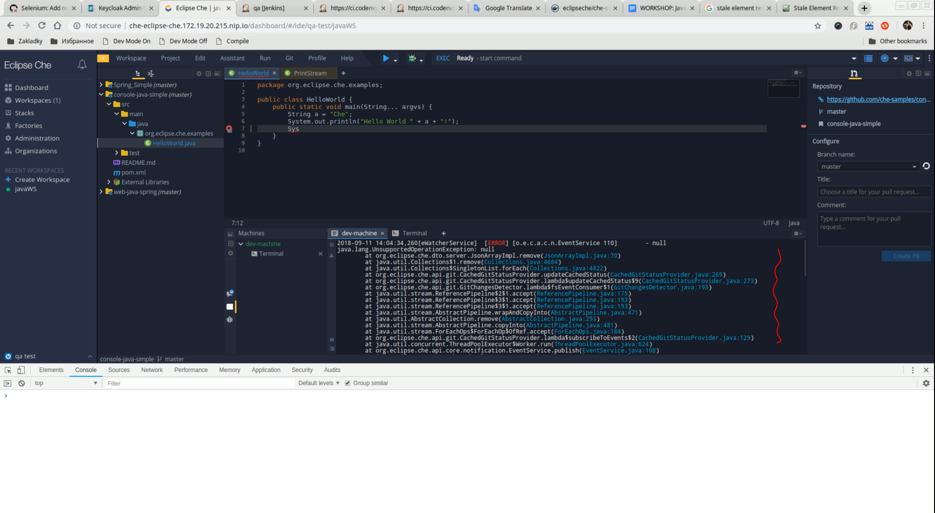 [Regression] Unexpected exceptions in the ws-agent · Issue #11173 ...