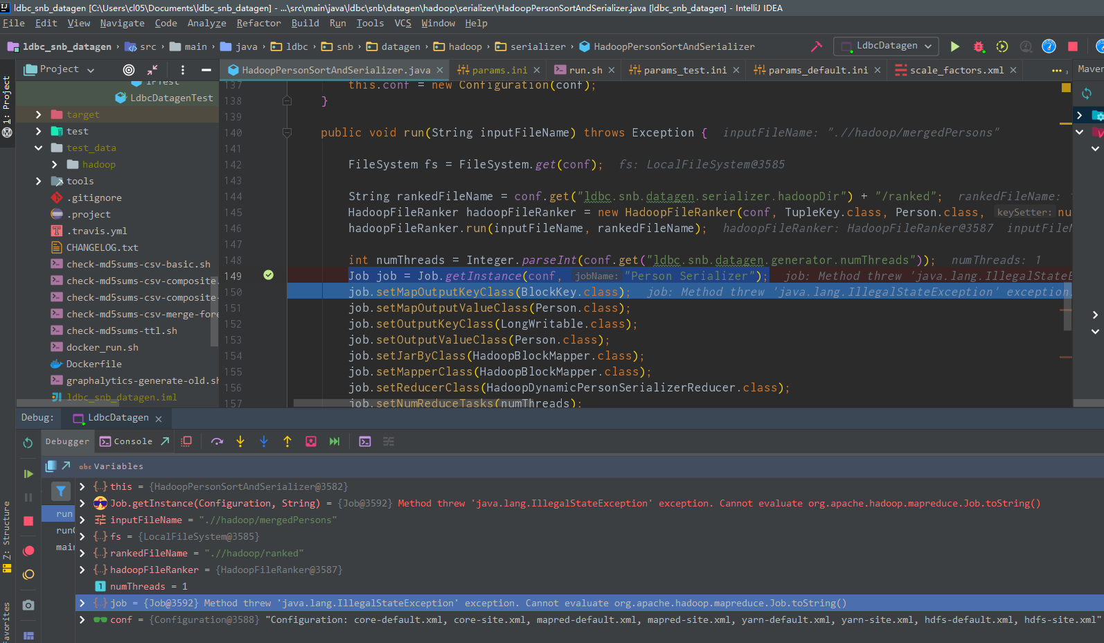 HadoopPersonSortAndSerializer.run fails with IOException · Issue #158 · ldbc/ldbc_snb_datagen ...