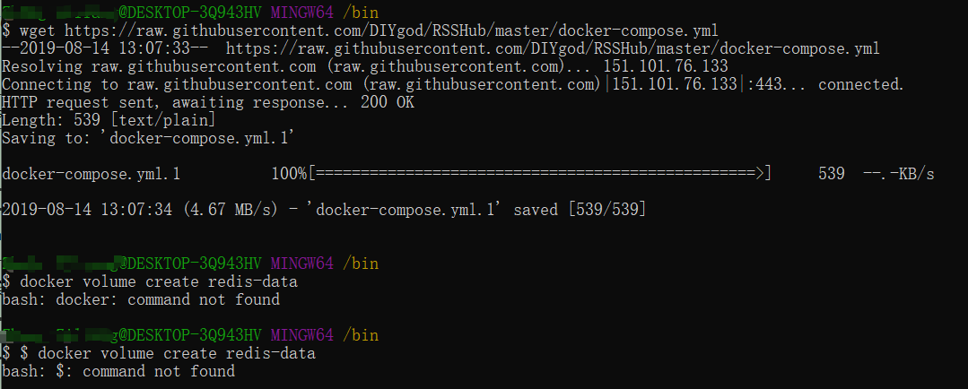 Docker Compose 部署 # 安装 创建 volume 持久化 Redis 缓存失败 · Issue #2851 · DIYgod/RSSHub · GitHub