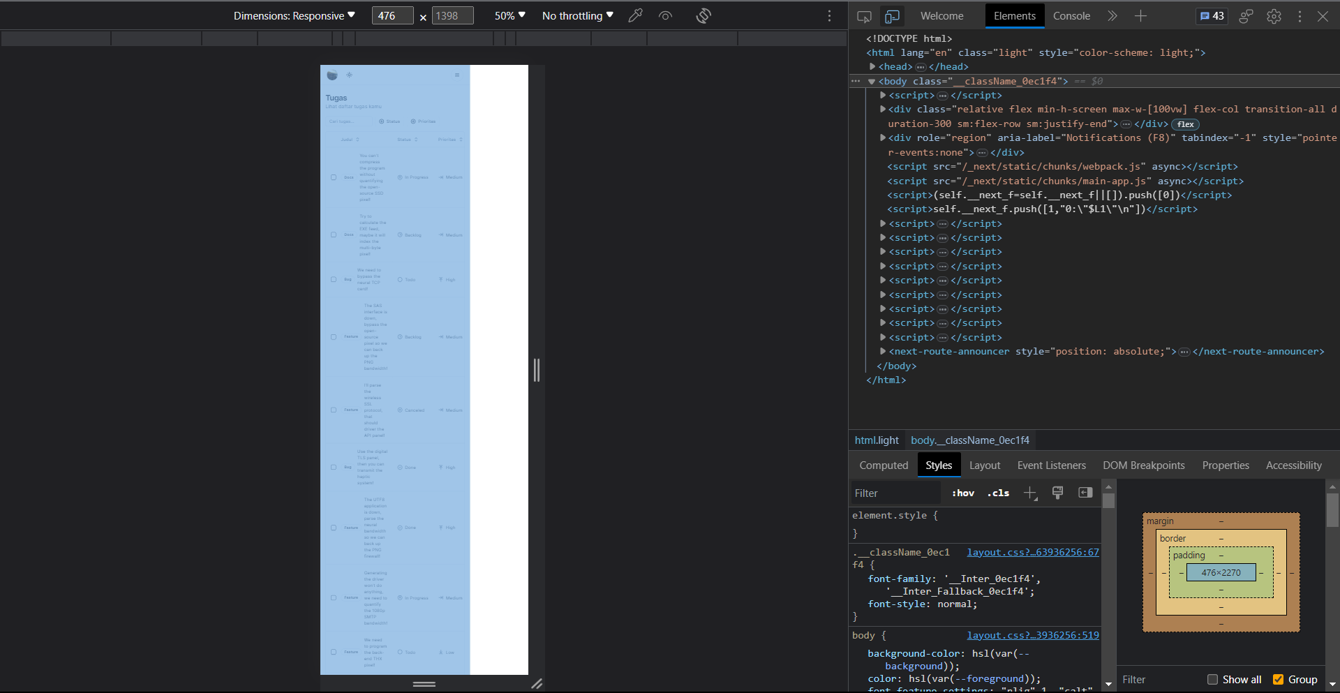 Unknwon extra space on the mobile screen when using a data table. · shadcn-ui ui · Discussion ...