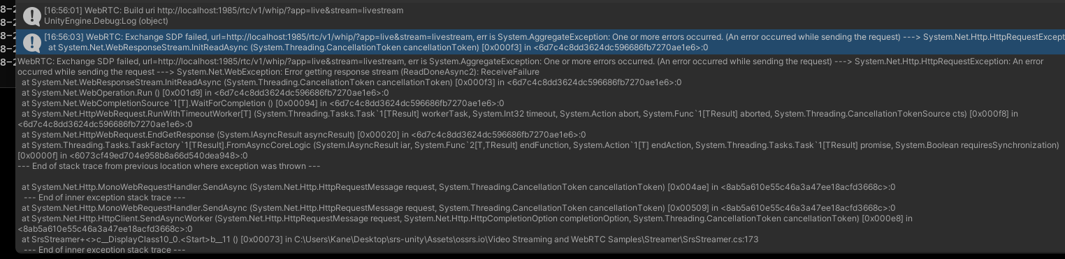 WebRTC: Exchange SDP failed · Issue #13 · ossrs/srs-unity · GitHub