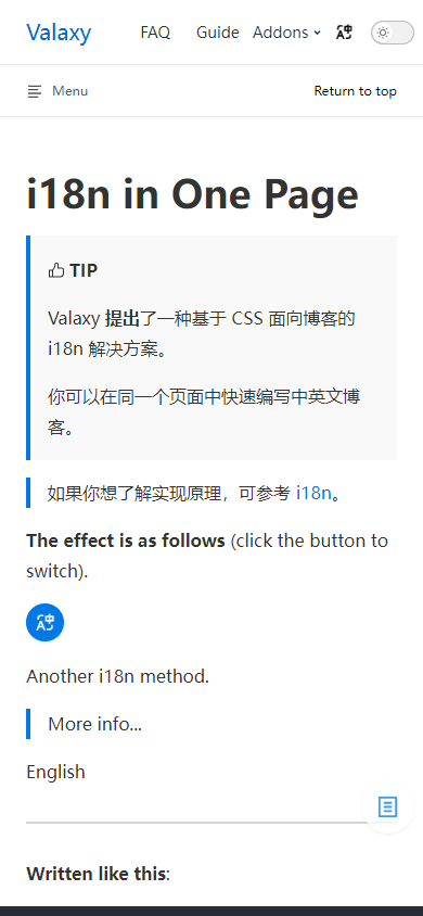 css style of docs/pages/guide/i18n.md on mobile is incorrect · Issue #84 · YunYouJun/valaxy · GitHub
