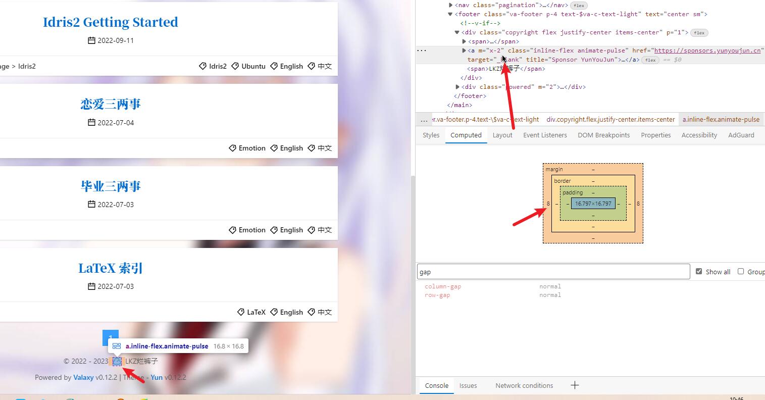 Bug: can't close icon on footer & layout problems · Issue #151 · YunYouJun/valaxy · GitHub