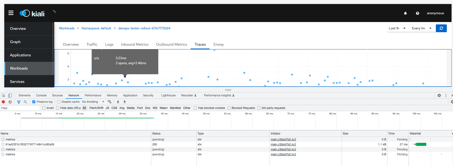 Kiali dashboard freezes when checking traces information · Issue #5584 ...