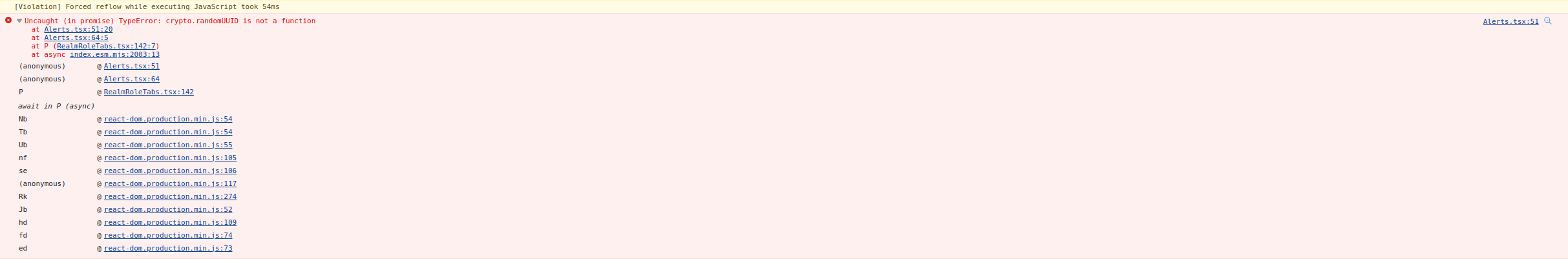 Typeerror Cryptorandomuuid Is Not A Function When A Role Is Created In The Client · Issue