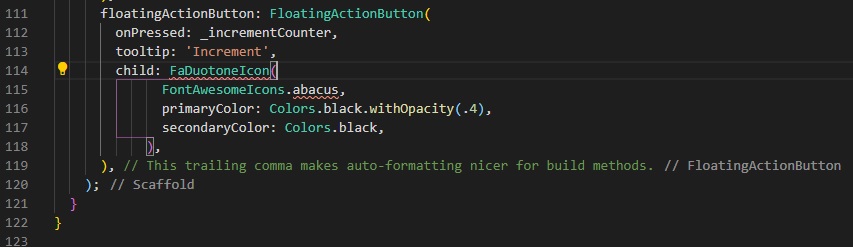 The method 'FaDuotoneIcon' isn't defined for the type '_MyHomePageState ...