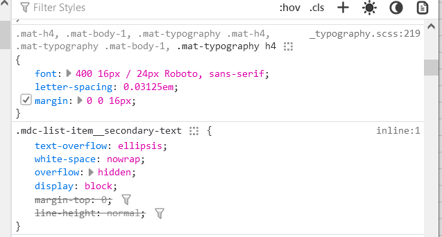 bug(mat-toolbar): mat-toolbar styles for elements like h1, h2, ... are not taking precedence ...