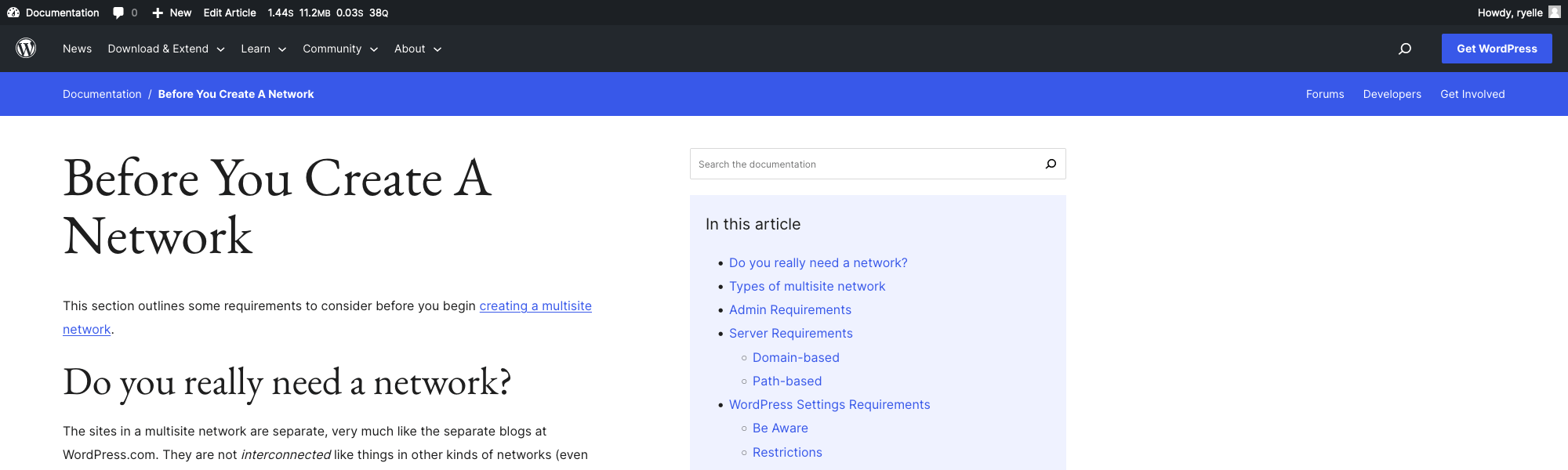 Determine page alignment on large screens · Issue #15 · WordPress/wporg-documentation-2022 · GitHub