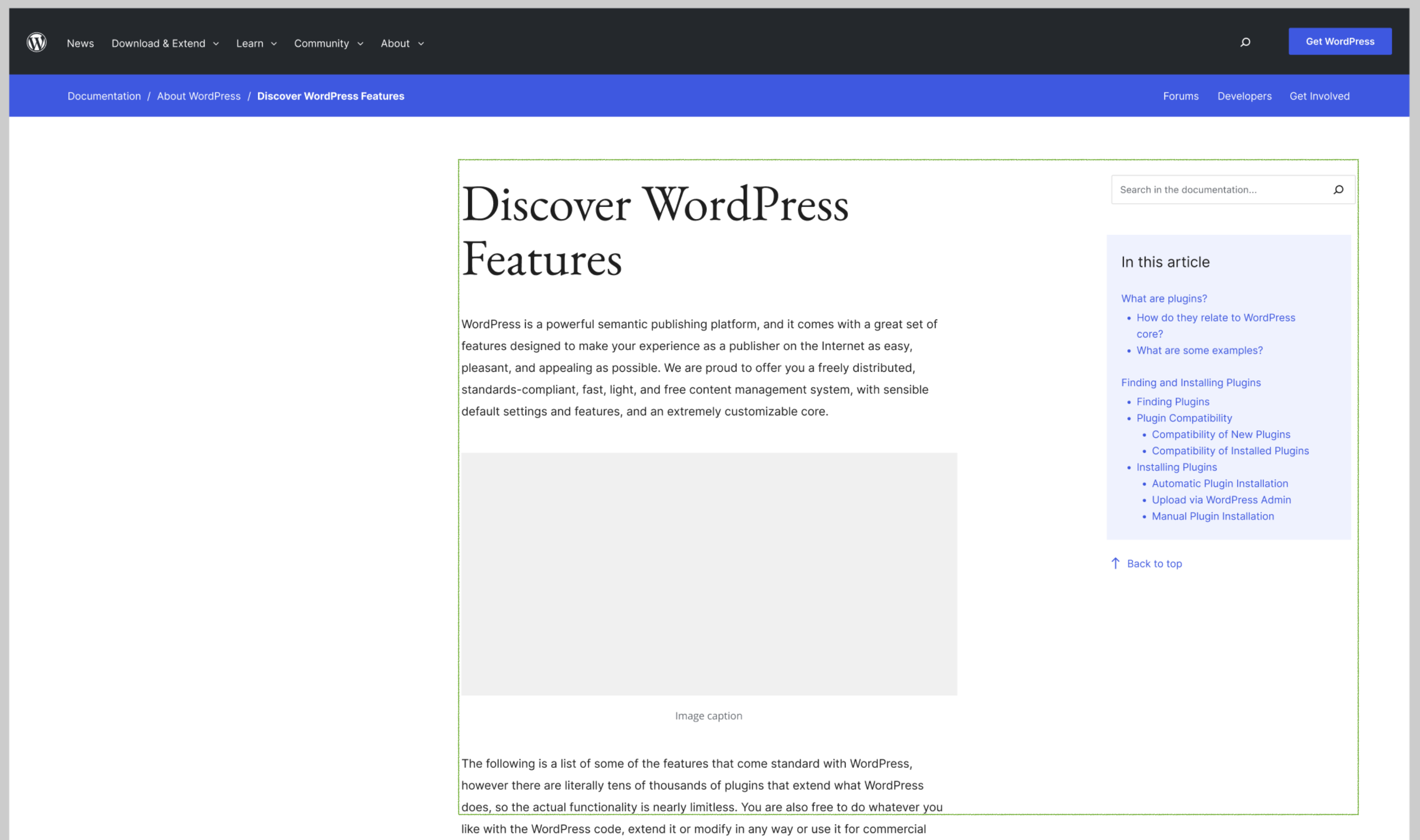Determine page alignment on large screens · Issue #15 · WordPress/wporg-documentation-2022 · GitHub