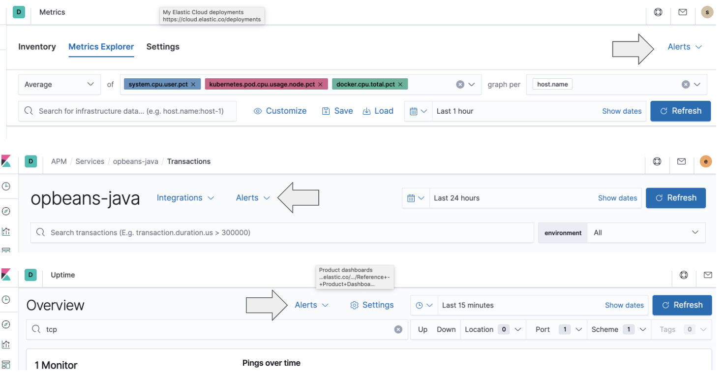 Alerts action point inconsistent across Observability · Issue #62935 ...