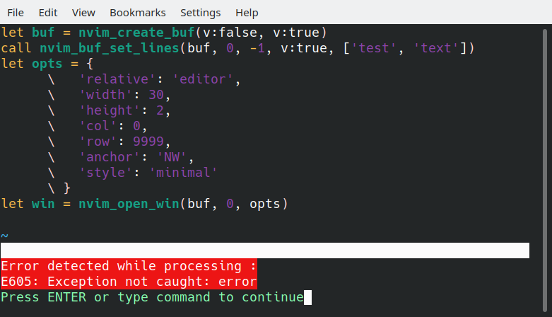 Multi-line echo messages are covered by floating windows when 'display ...