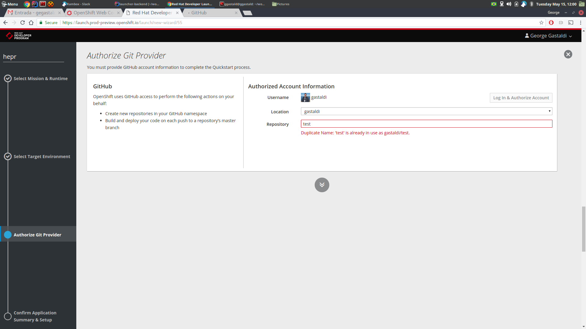 Indicate validation error in previous steps · Issue #209 · fabric8 ...