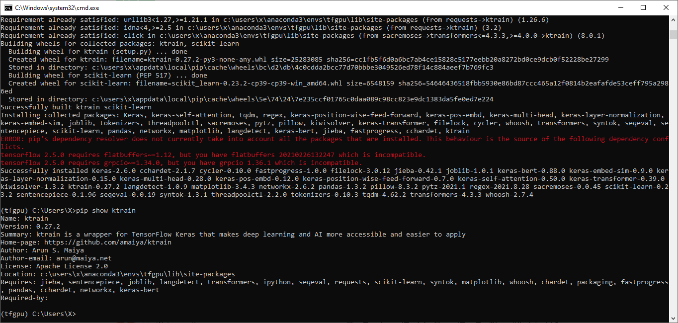 Unable to install Ktrain · Issue #389 · amaiya/ktrain · GitHub