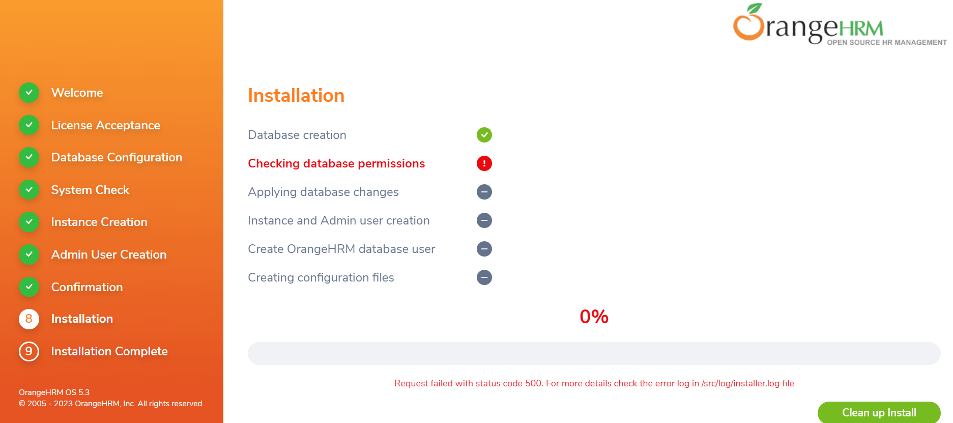 Request failed with status code 500. · Issue #1601 · orangehrm/orangehrm · GitHub