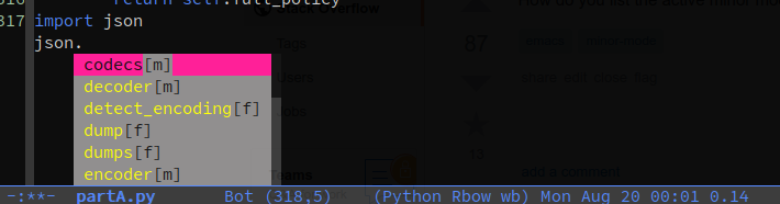Elpy hides the company mode popup · Issue #1445 · jorgenschaefer/elpy · GitHub