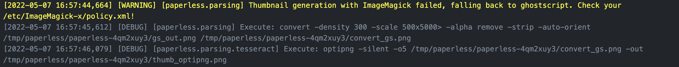 [BUG] [paperless.parsing] Thumbnail generation with ImageMagick failed · Issue #895 · paperless ...