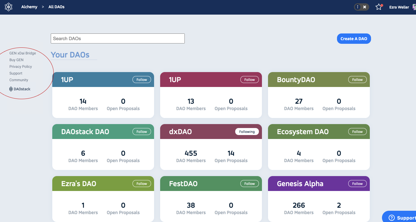 Simplify links in sidebar · Issue #16 · daostack/alchemy-monorepo · GitHub