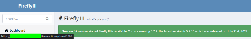 New version banner conflicts with new transaction message · Issue #6381 · firefly-iii/firefly ...
