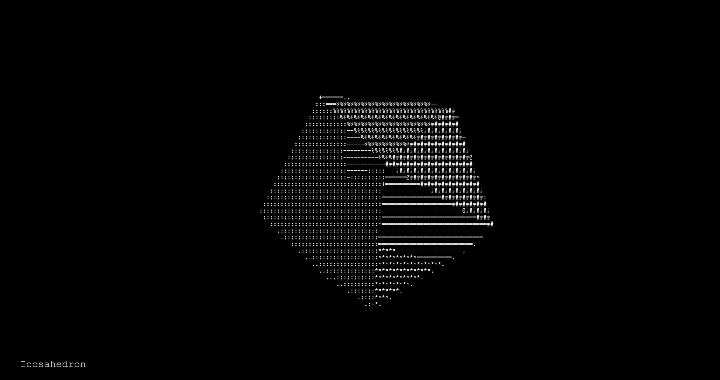 GitHub - Kickblip/polyhedron-rendering: rendering polyhedra with ascii text using three.js