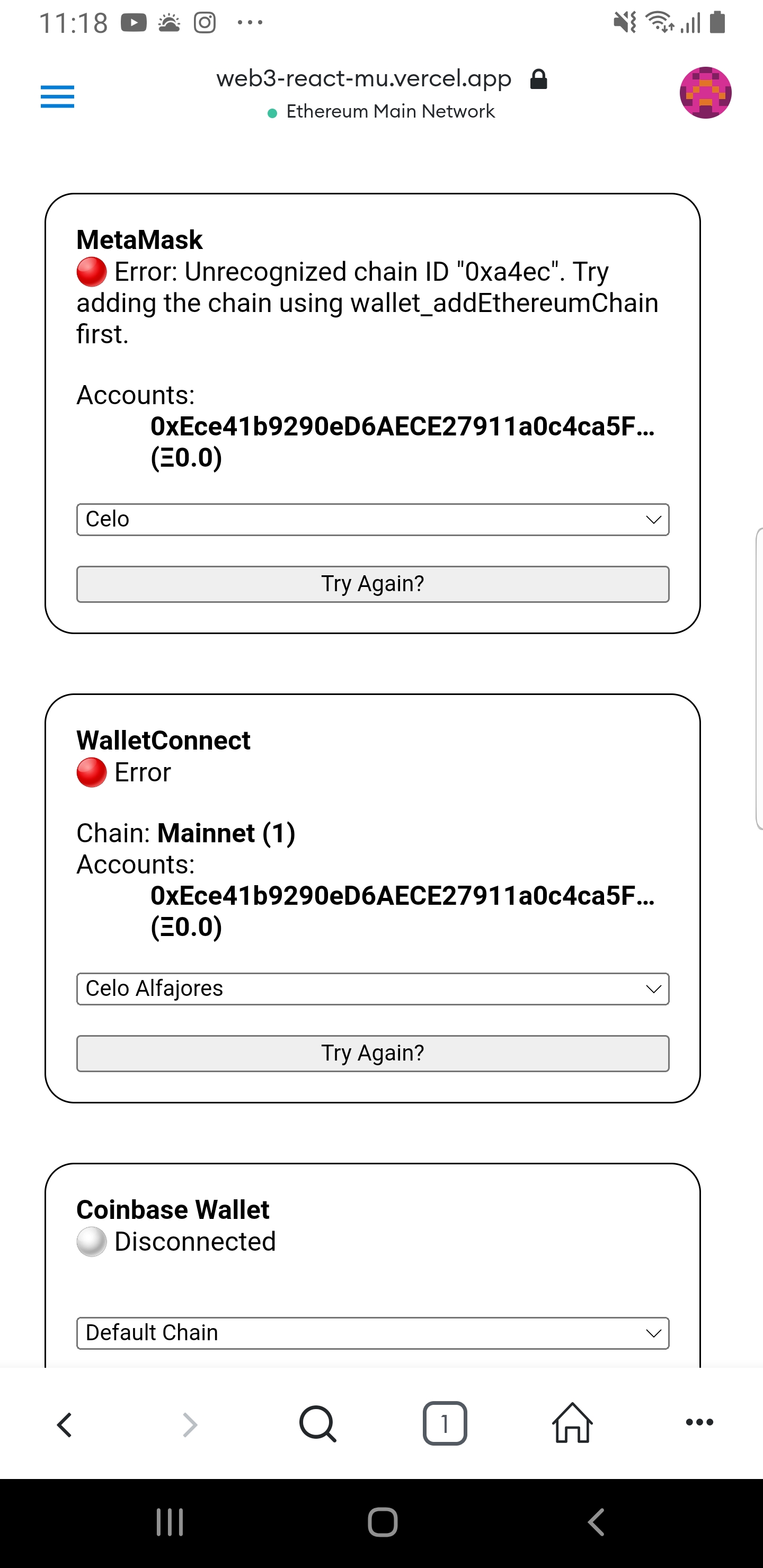 MetaMask is unrecognized chain ID ... · Issue #694 · Uniswap/web3-react · GitHub
