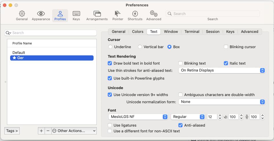 Context and Icons not showing on p10k iterm2 MacOS · Issue #1795 · romkatv/powerlevel10k · GitHub