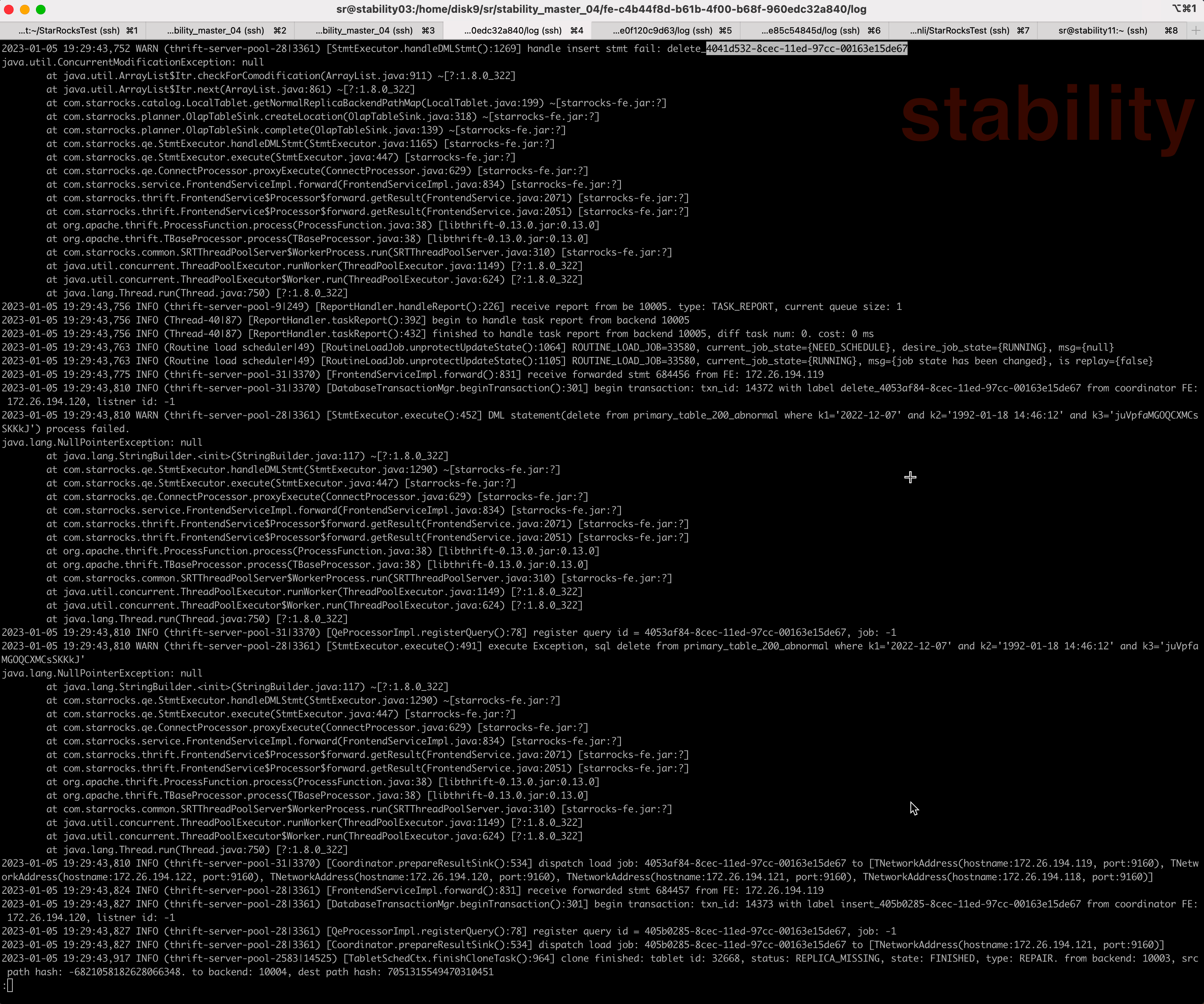 [bug] Delete Unknown Error · Issue 16311 · Starrocks Starrocks · Github