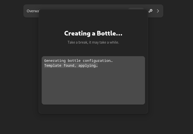 Trying to create bottle using gaming template hangs · Issue #2328 · bottlesdevs/Bottles · GitHub