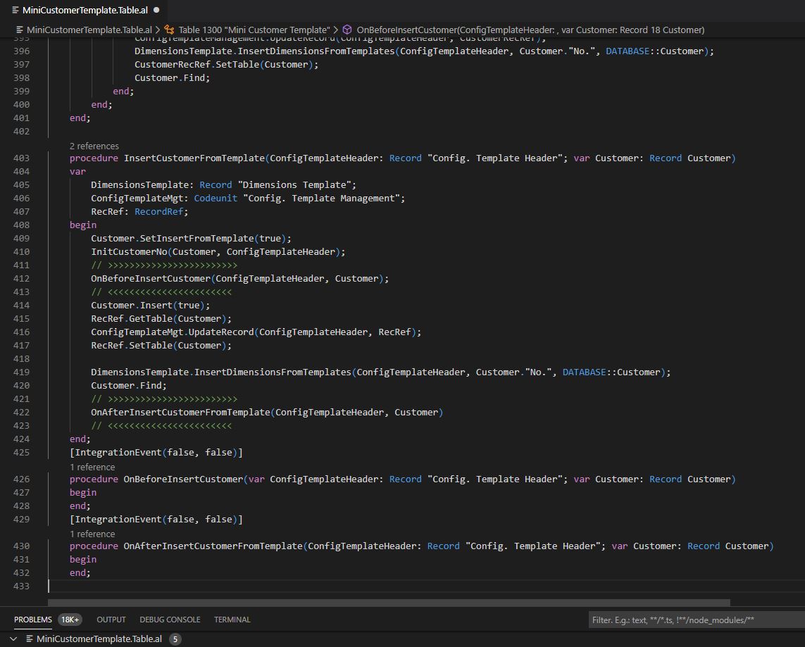 [Event Request Table 1300 "Mini Customer Template ...