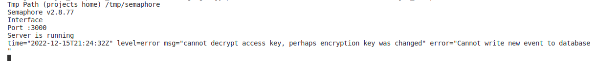 Ansible-semaphore in another pod with the same db in different connection not working well ...