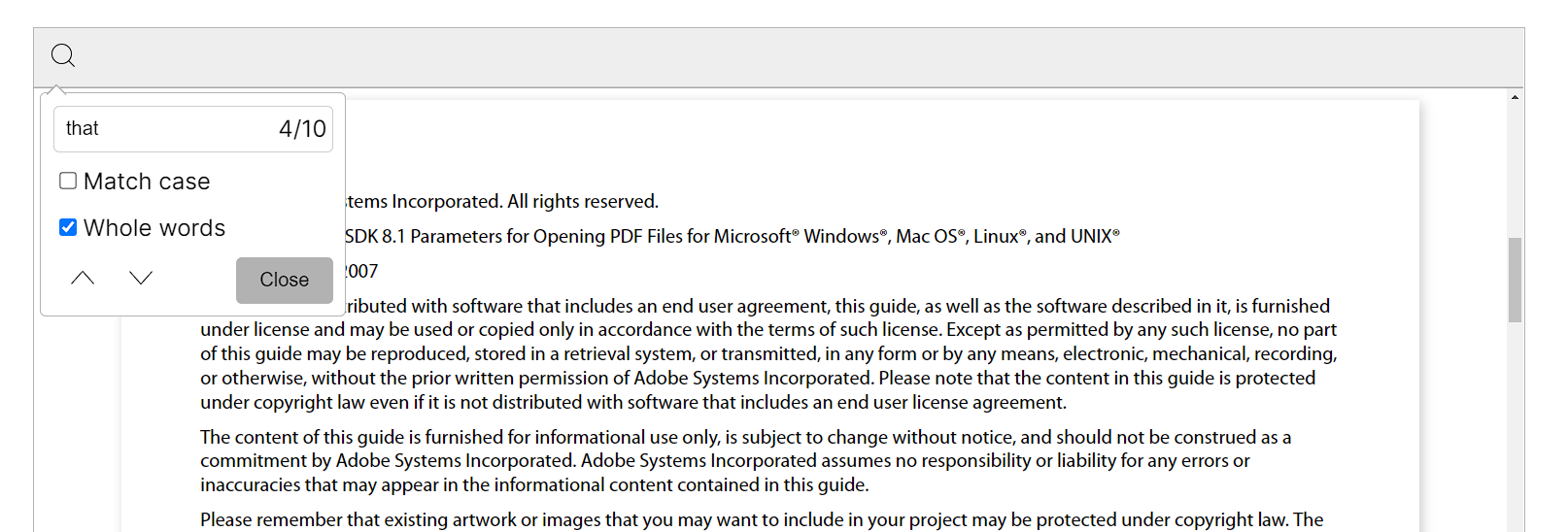 Search plugin does not highlight words when selecting whole words option #BUG · Issue #1088 ...