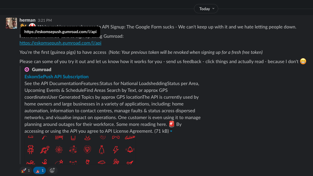 Eskom SePush API - Feedback · Issue #28 · wernerhp/ha.integration.load_shedding · GitHub