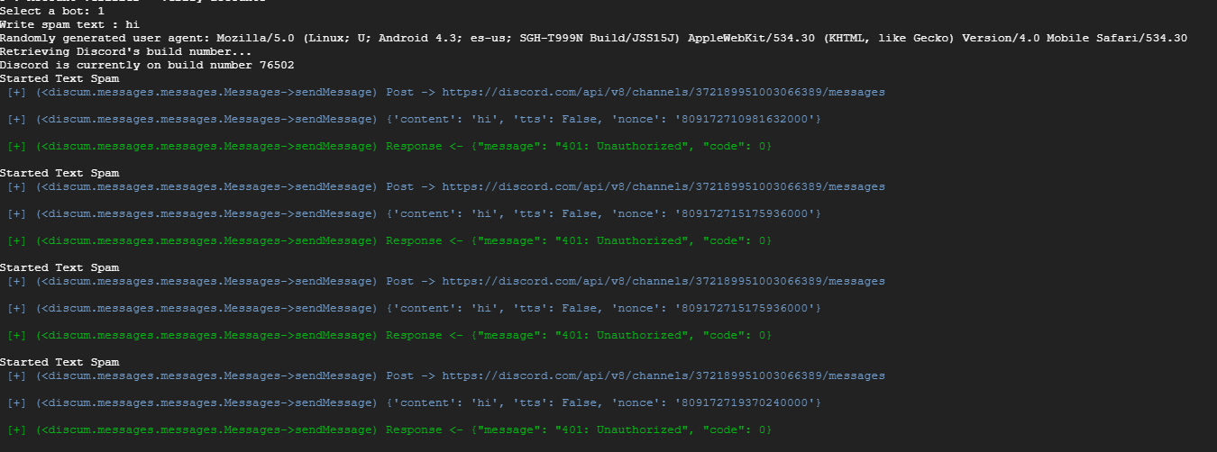 Issue with sending messages, getting repeated 401. · Issue #81 ...