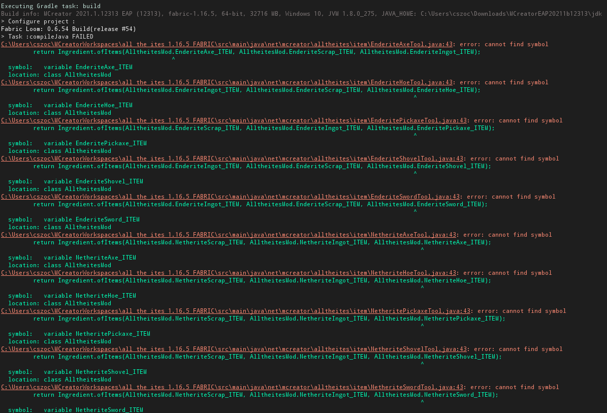 [Bug] error: cannot find symbol · Issue #99 · Goldorion/Fabric-Generator-MCreator · GitHub