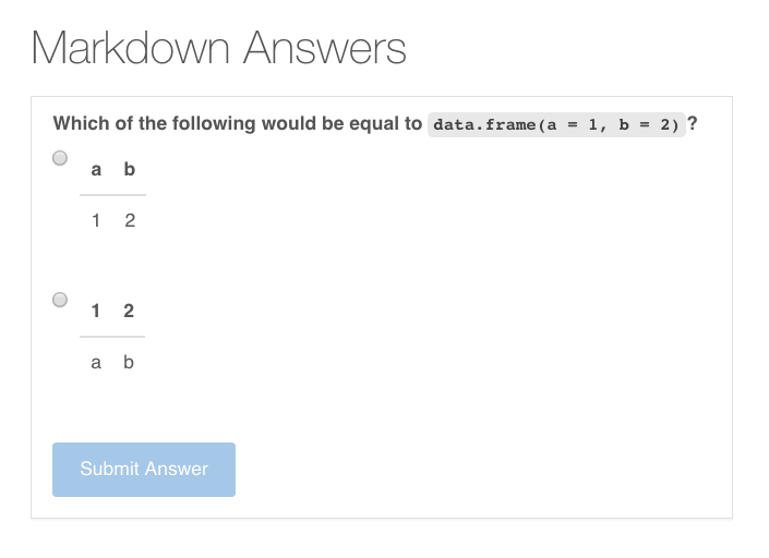 Add markdown output to answers 🙏 · Issue #535 · rstudio/learnr · GitHub