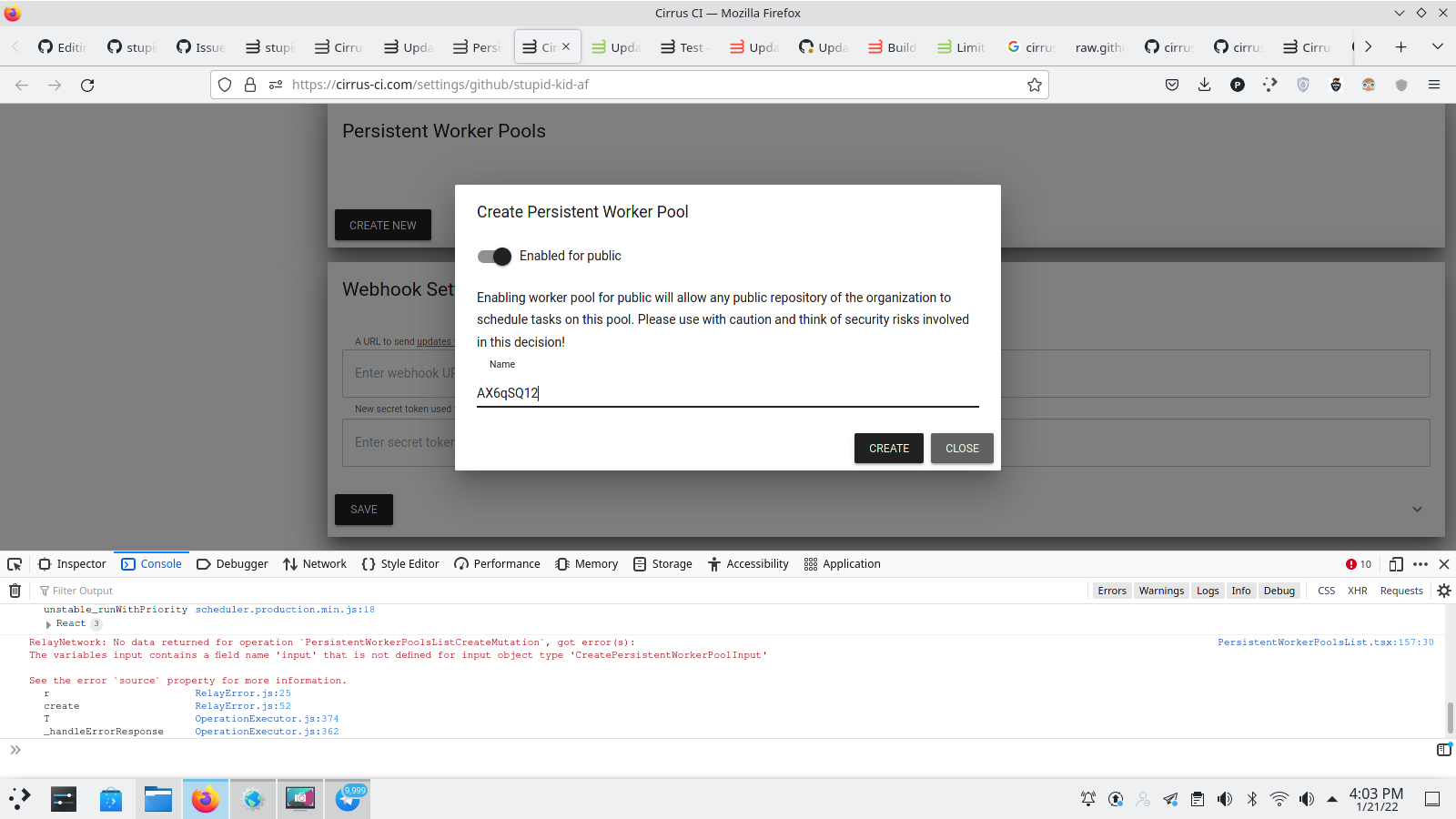 Create Persistent Worker Pool · Issue #427 · cirruslabs/cirrus-ci-web · GitHub