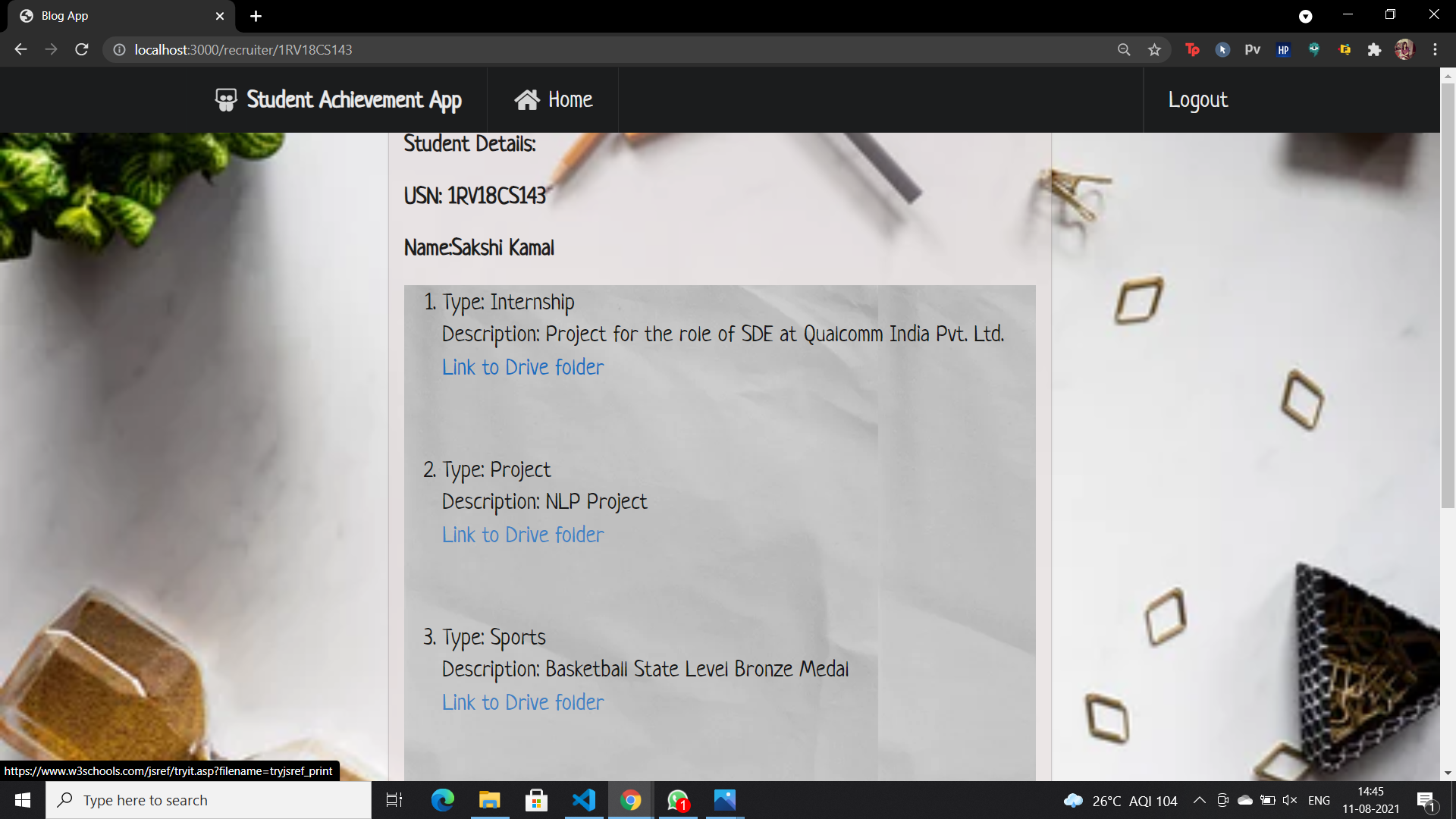 GitHub - sakshikamal/Student-Achievement-Web-App