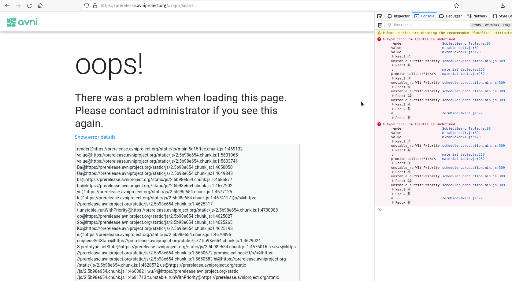DEA - Error while loading search results - AgeUtil is undefined · Issue #992 · avniproject/avni ...