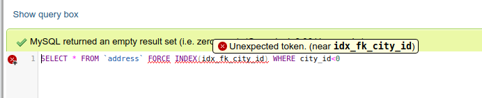 SQL editor detects non-existing errors · Issue #14482 · phpmyadmin/phpmyadmin · GitHub
