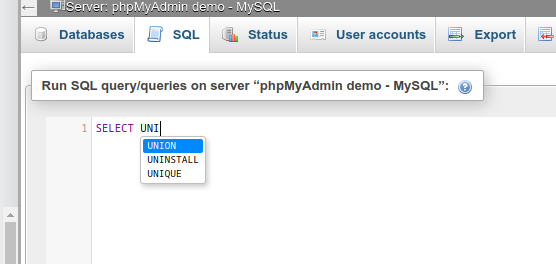 Obvious functions missing in type autocomplete suggestions · Issue #16327 · phpmyadmin ...
