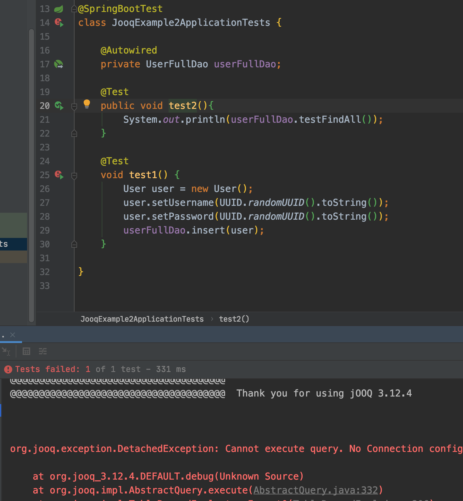Orgjooqexceptiondetachedexception Cannot Execute Query No Connection Configured · Issue