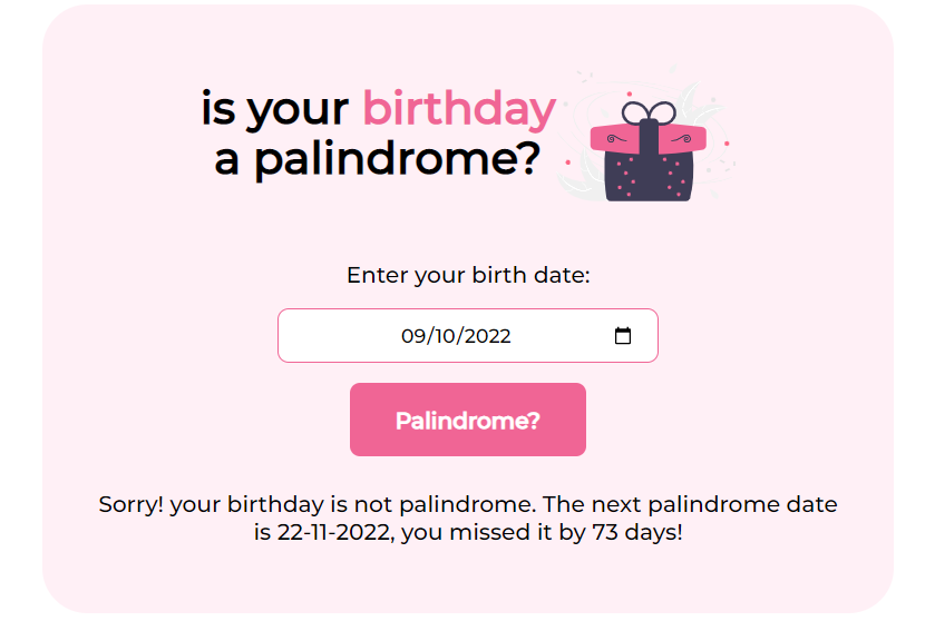 GitHub - anupam1209/is_your_birthday_palindrome: App which checks whether your birthday is a ...