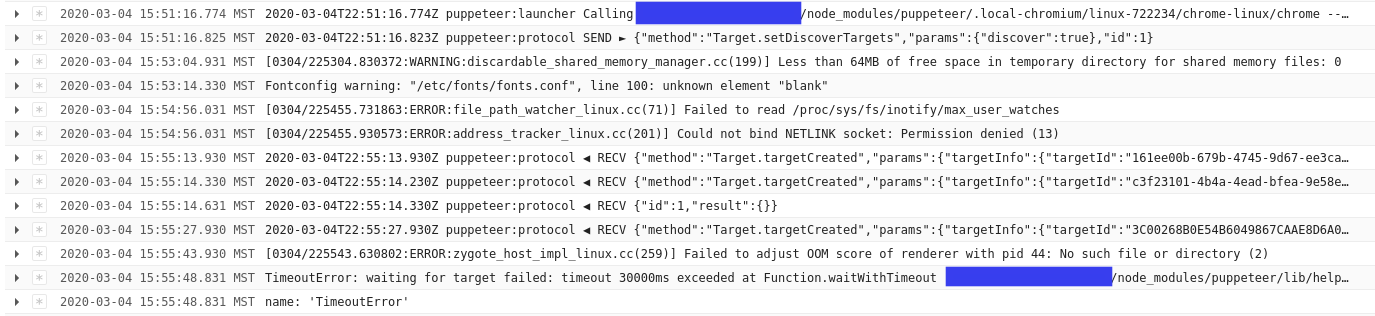 Error: Failed to launch the browser process! [Failed to read /proc/sys/fs/inotify/max_user ...